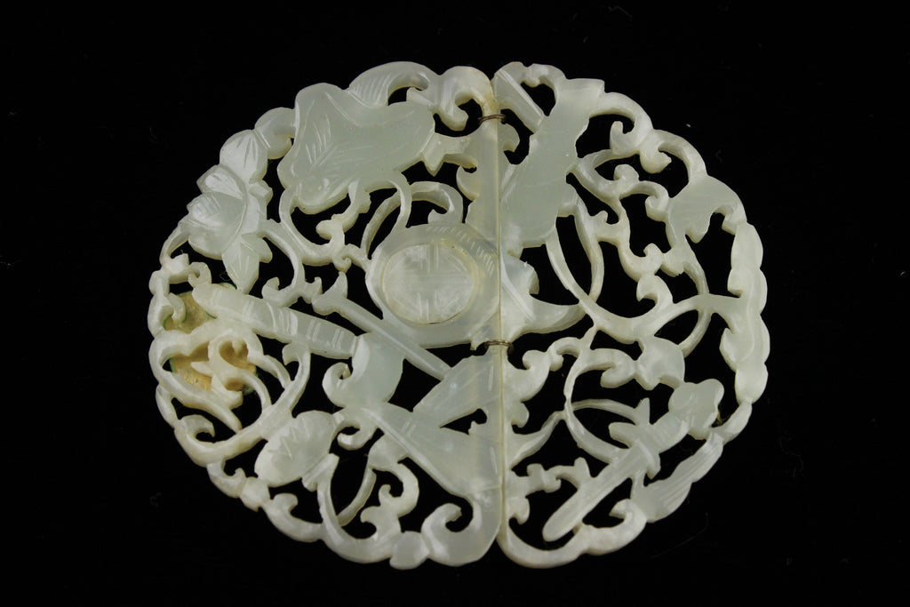 White Jade 8 Emblems Clasp – Kojima Jade 孤島異國玉雕系列商